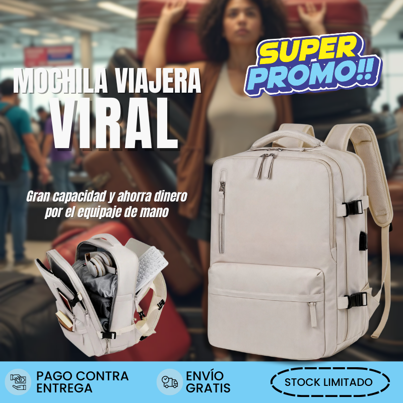 MOCHILA VIAJERA EXPANDIBLE VIRAL | 50% DE DESCUENTO + ENVÍO GRATIS ...